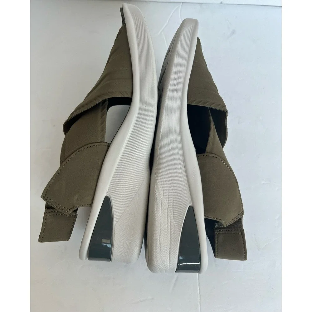 Bzees | Shoes | Bzees Crisscross Sunset Army Green Slingback Stretch ...